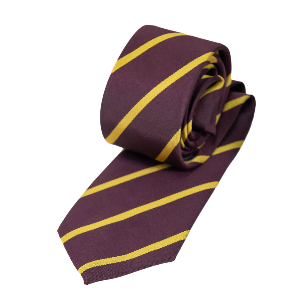 Junior Tie - Maroon and Gold Stripes – Holy Cross College Uniform Shop
